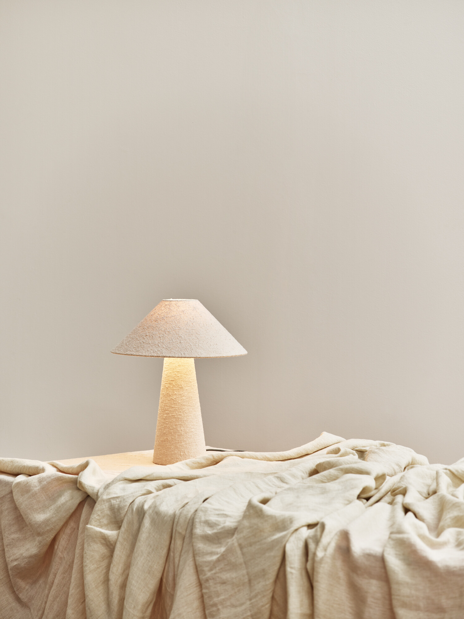 Alma White Boucle Desk & Table Light | Oliver Bonas