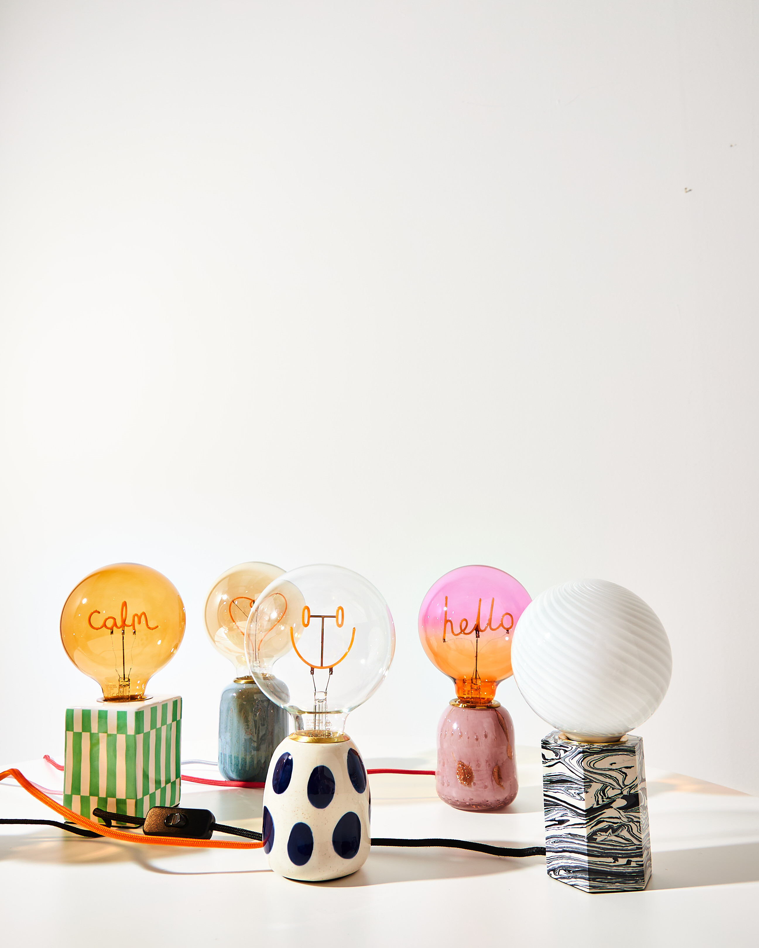 Swirl White Glass E27 300lm LED Light Bulb | Oliver Bonas