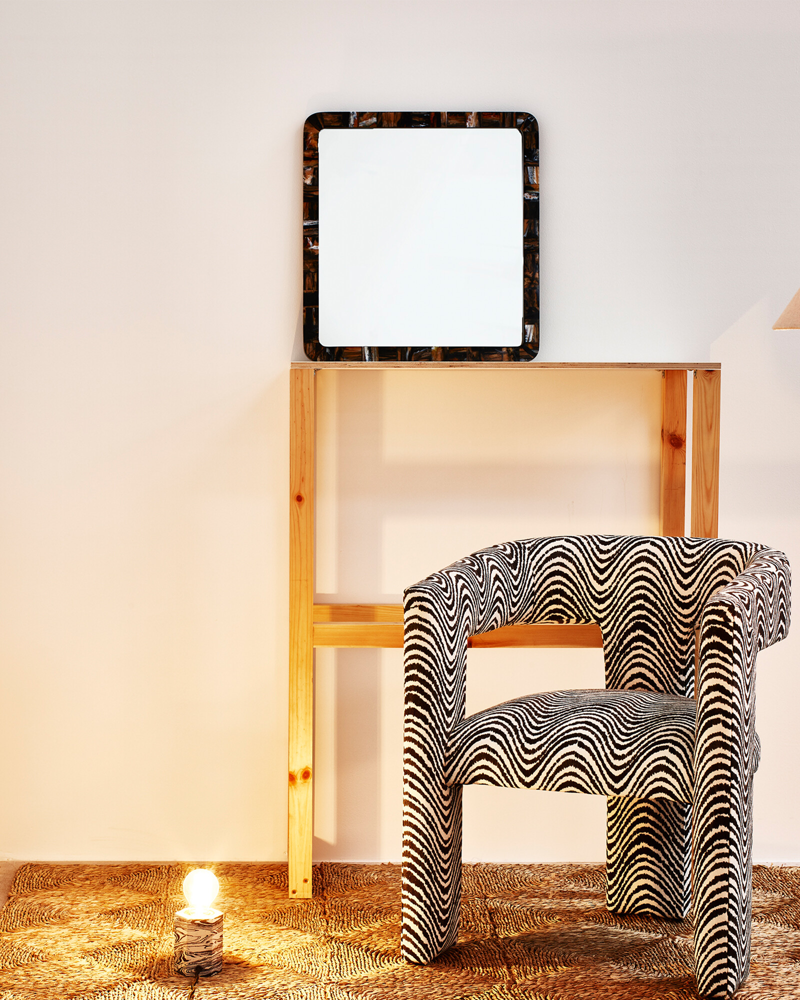 Audra Brown Resin Wall Mirror | Oliver Bonas