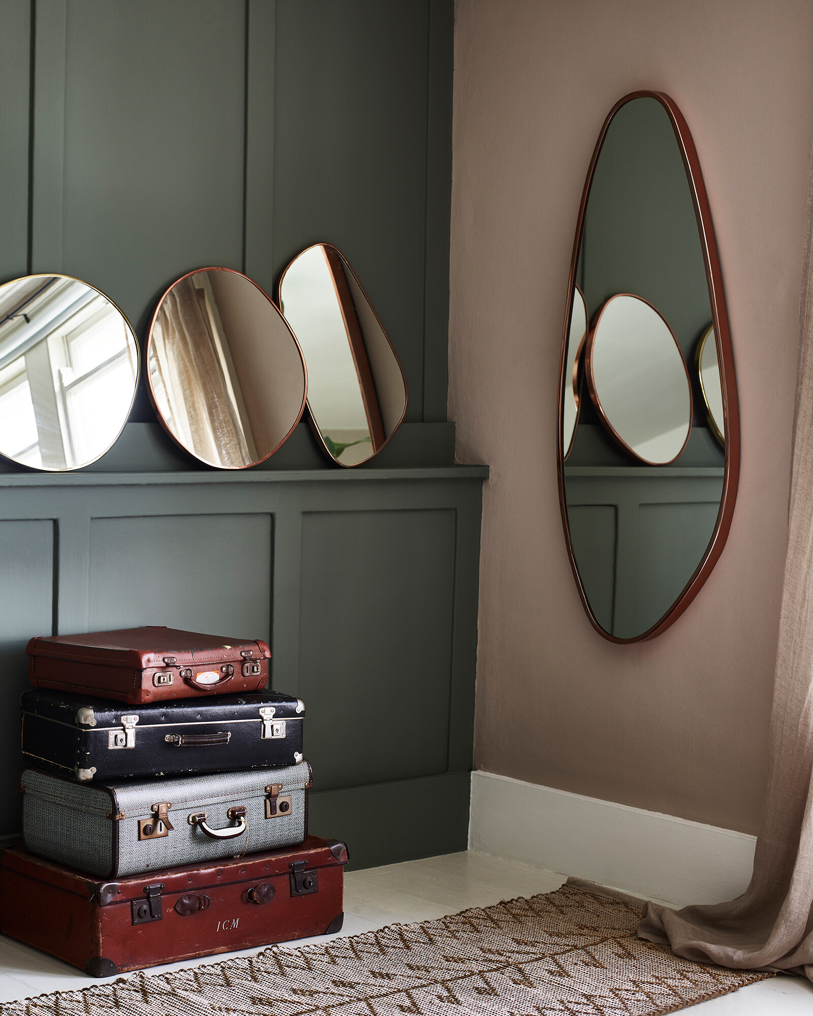 Gold Metal Round Pebble Wall Mirror | Oliver Bonas