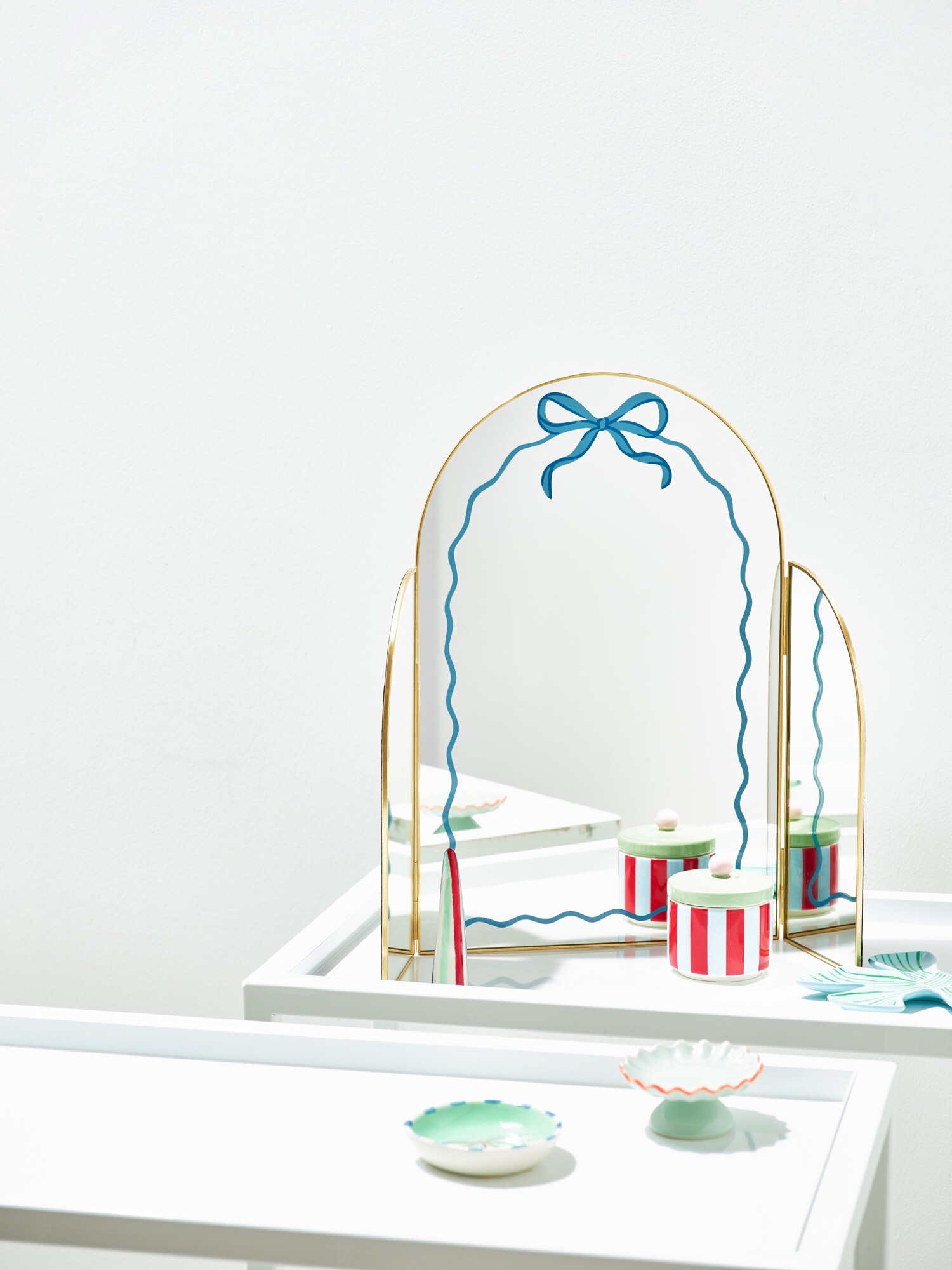 Bow Triple Arch Dressing Table Mirror | Oliver Bonas