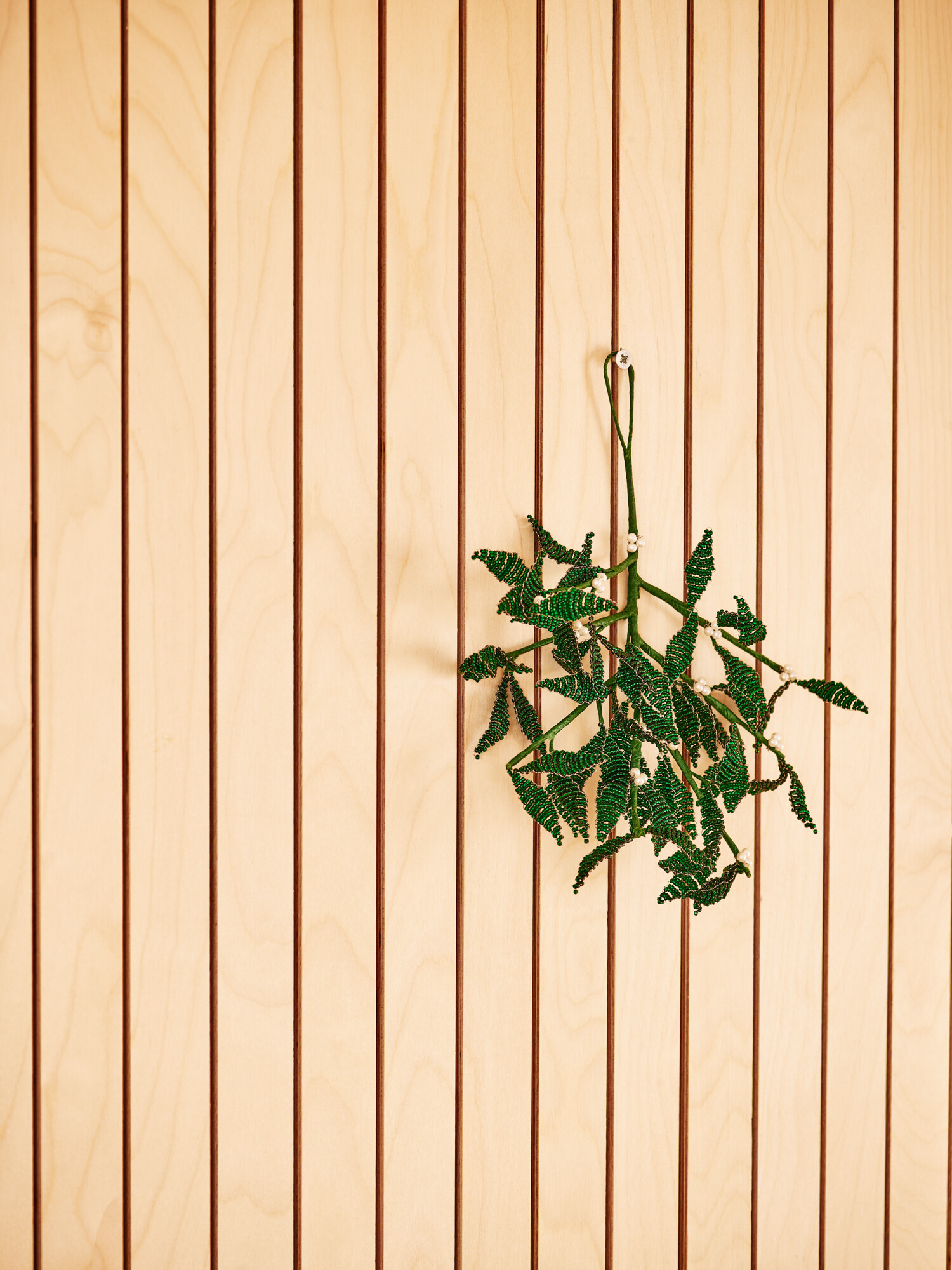 Beaded Green Mistletoe Decoration Large | Oliver Bonas