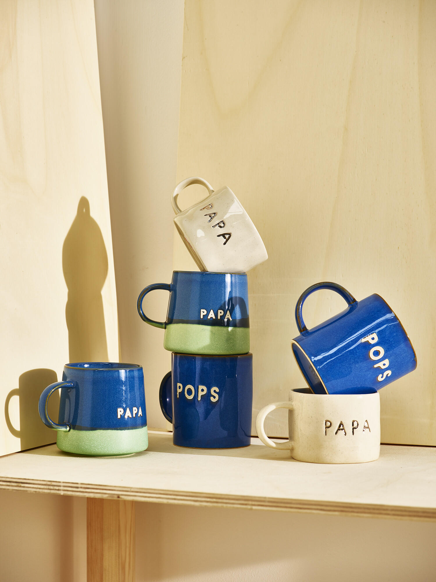 Papa Blue Ceramic Mug | Oliver Bonas