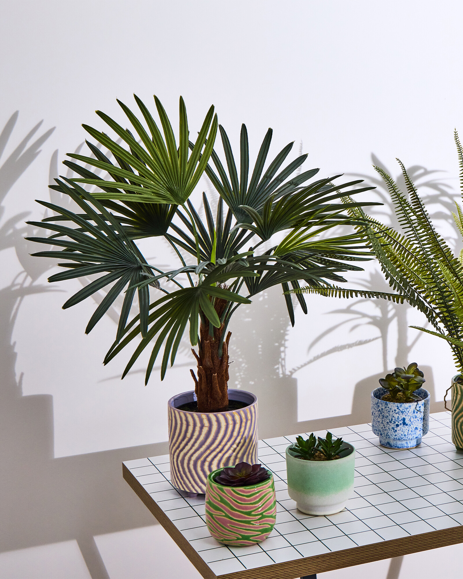 Kuori Purple Wavy Ceramic Plant Pot Large | Oliver Bonas