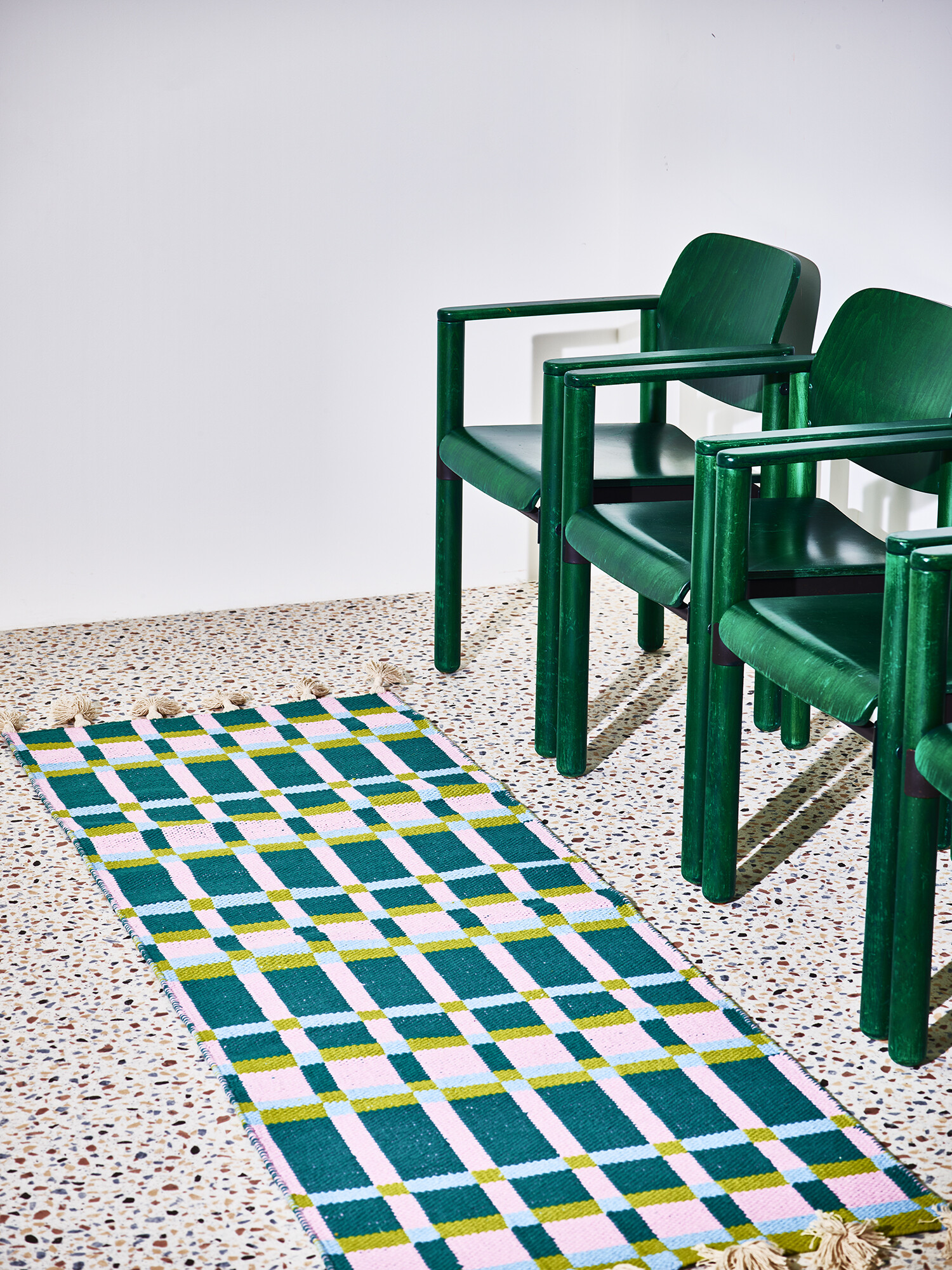 Inez Cotton Woven Runner Rug 200x70cm | Oliver Bonas