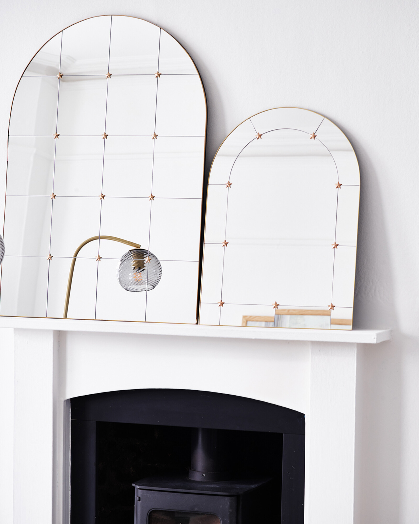 Gold Star Window Pane Mirror | Oliver Bonas