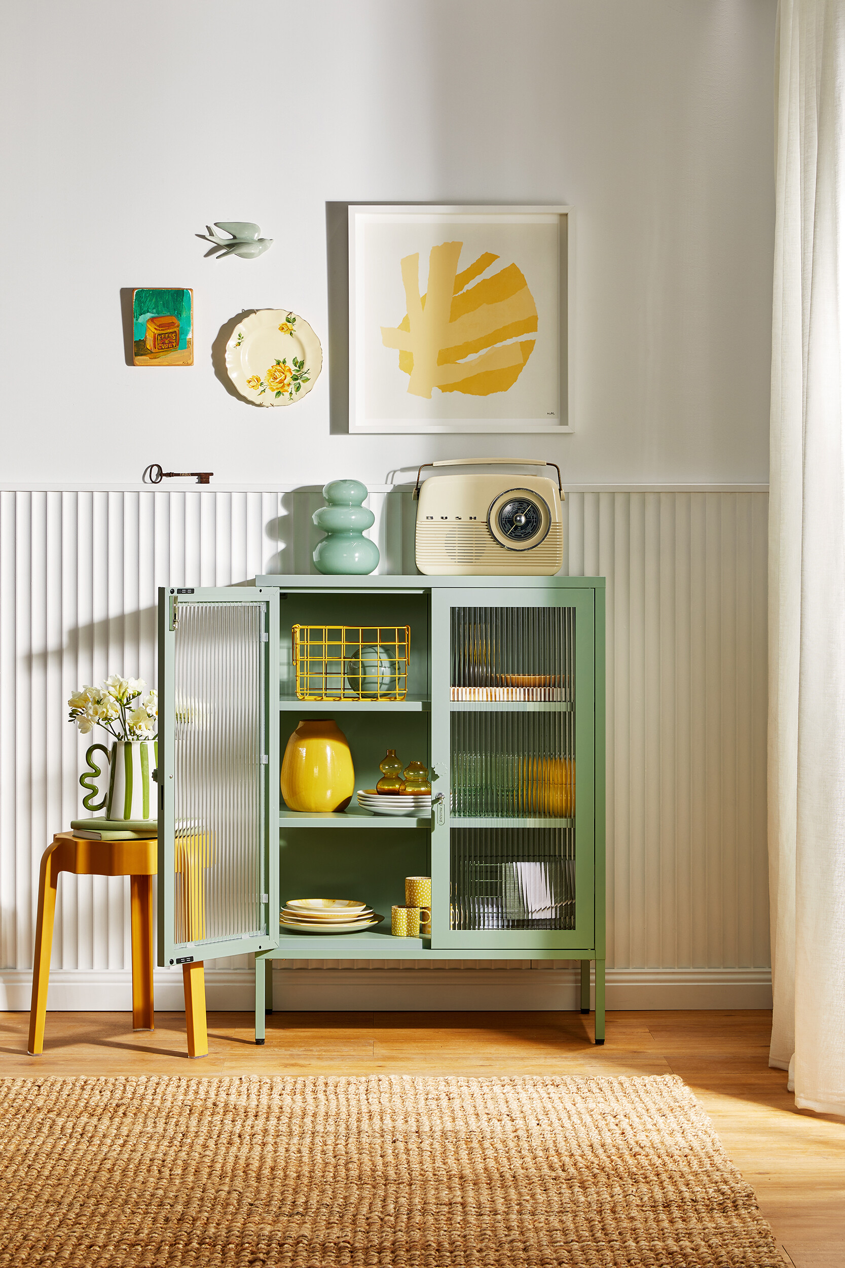 Mustard Made The Mixer Sage Storage Cabinet | Oliver Bonas