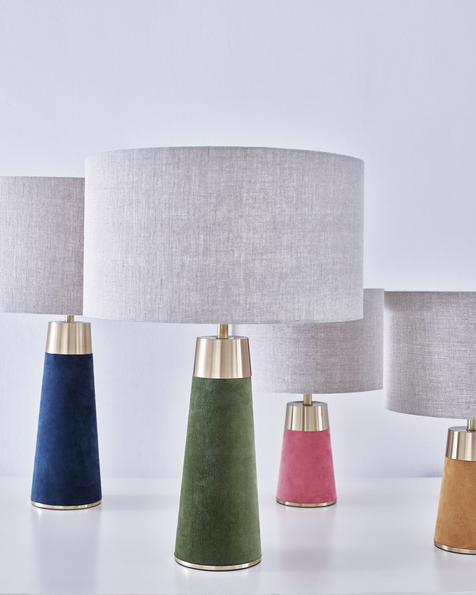 Ero Dark Blue Velvet Shade Table & Desk Lamp Large | Oliver Bonas