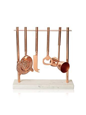 Marble & Copper Bar Tools Set | Oliver Bonas
