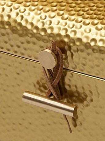 Hammered Gold Metal Storage Trunks Set of Two | Oliver Bonas