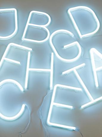 Alphabet White Neon LED Letter | Oliver Bonas