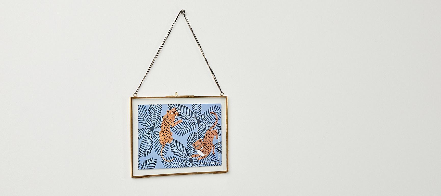 Gold & Glass Landscape Hanging Photo Frame 8x6" | Oliver Bonas