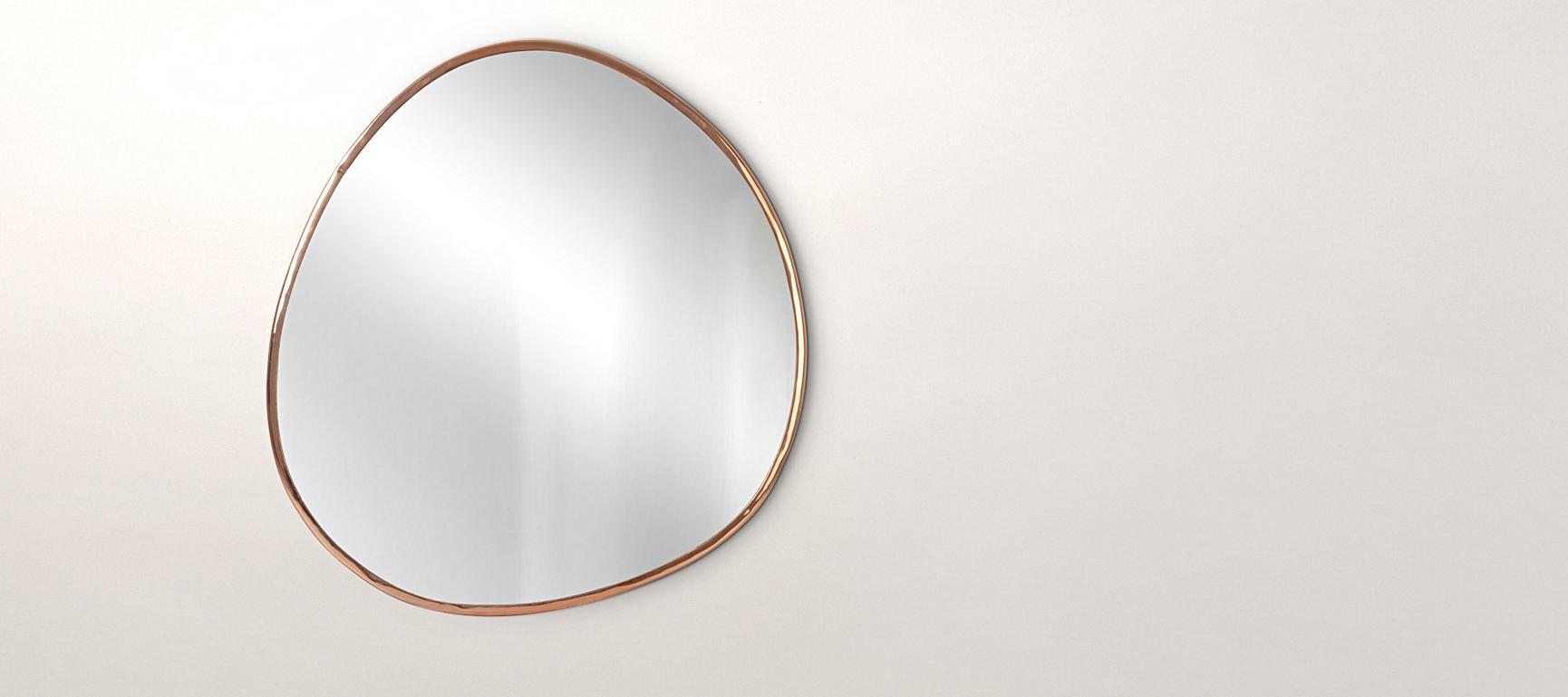 Rose Gold Pebble Mirror Extra Large | Oliver Bonas