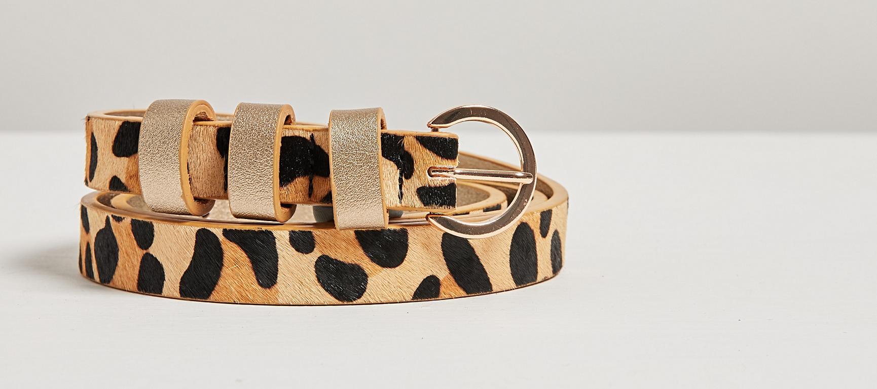 Animal Print & Metallic Skinny Waist Belt | Oliver Bonas