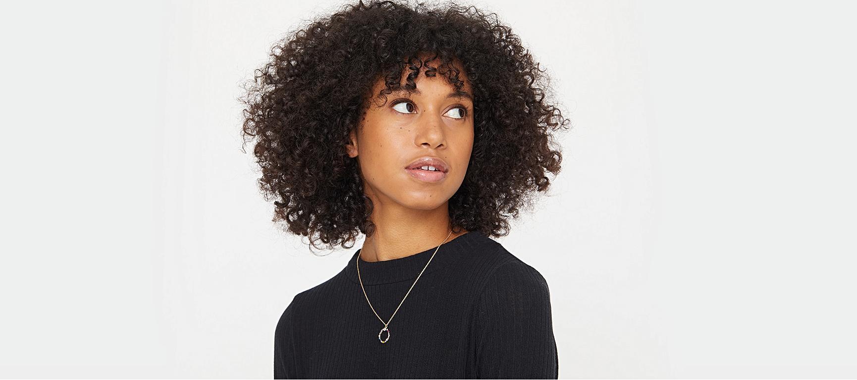 Jinx Loop & Gem Inlay Pendant Necklace | Oliver Bonas