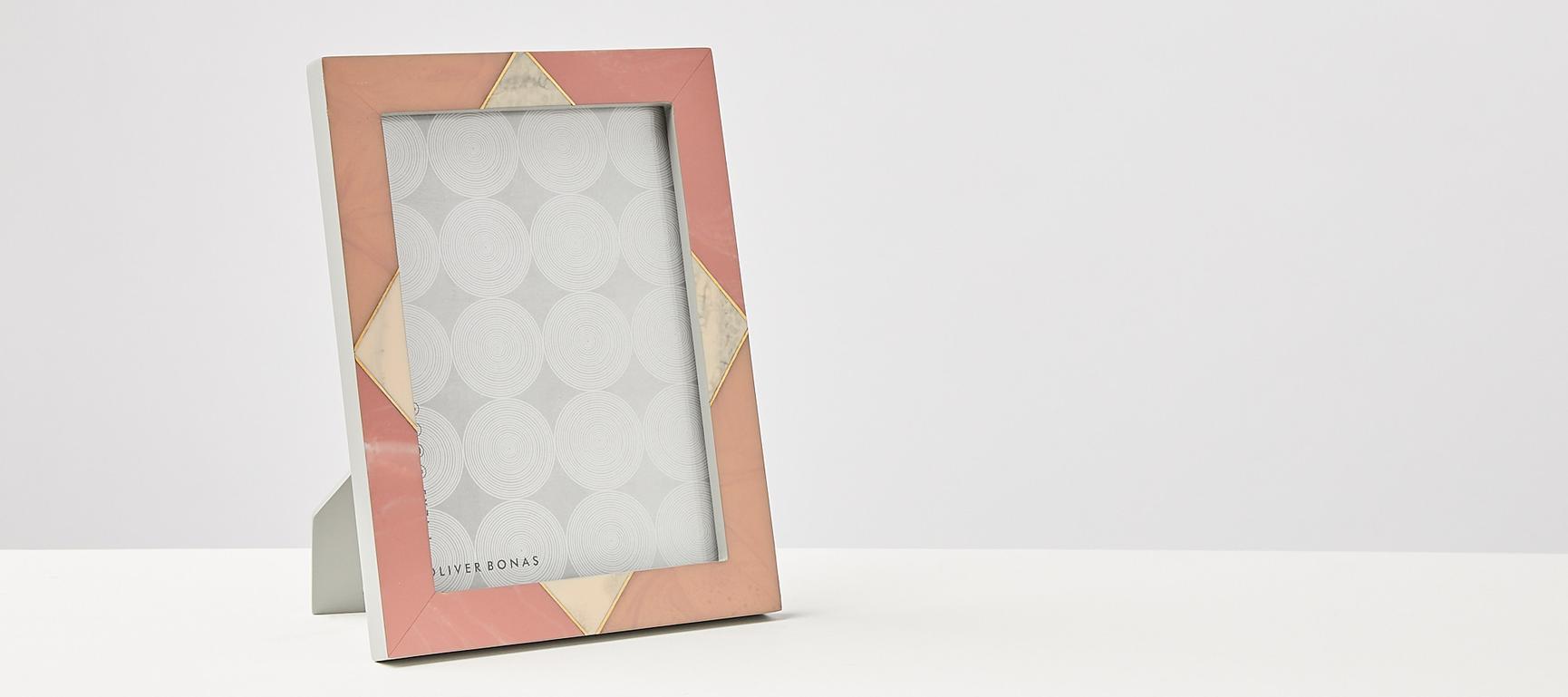 Modena Diamond Pink Photo Frame 5x7" | Oliver Bonas