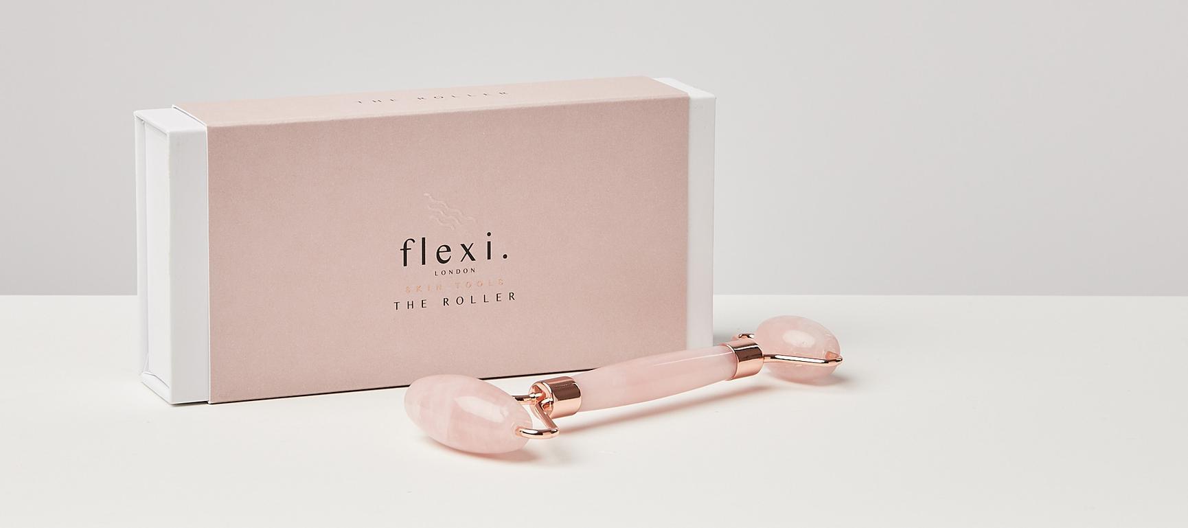 Flexi Skin The Roller Rose Quartz Massage Face Roller | Oliver Bonas