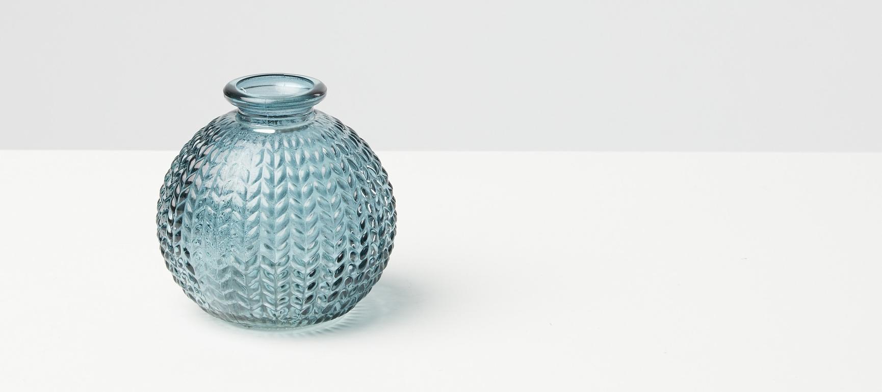 Bulb Teal Glass Diffuser Vase | Oliver Bonas