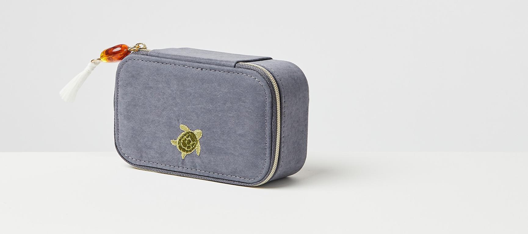 Turtle Blue Rectangular Travel Jewellery Box | Oliver Bonas