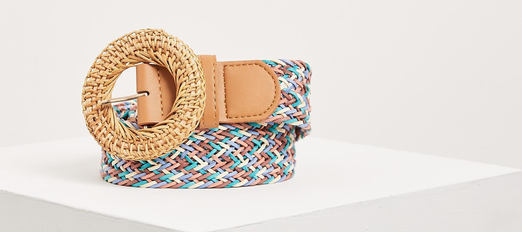 Colourful Woven & Round Buckle Waist Belt | Oliver Bonas