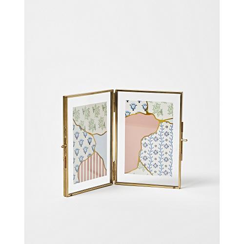 Gold & Glass Double Frame | Oliver Bonas