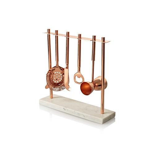 Marble & Copper Bar Tools Set | Oliver Bonas