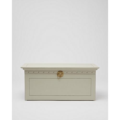 Iro Distressed Grey Mahogany Wood Storage Trunk Small | Oliver Bonas