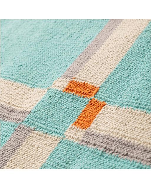 Blue Grid Kilim Rug 120 x 70.9" | Oliver Bonas