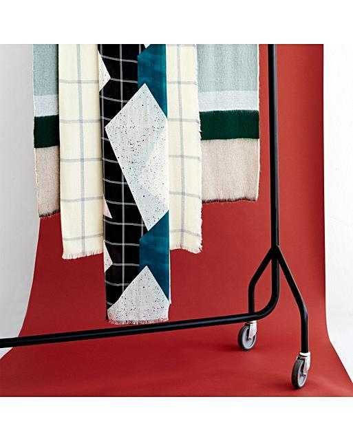 Cream Grid Scarf | Oliver Bonas