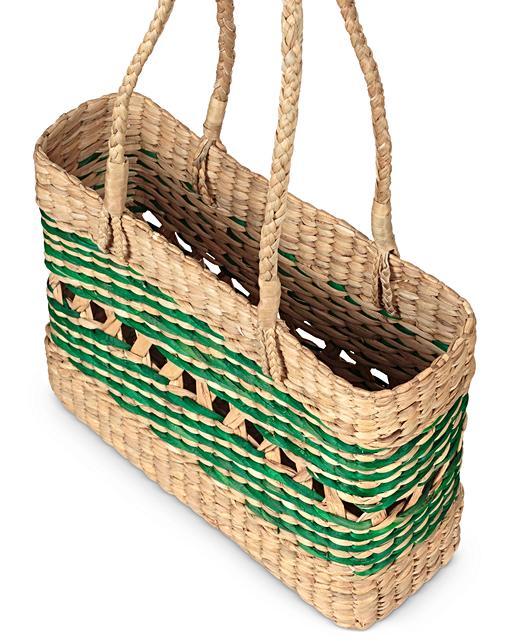 Sahra Green Wicker Tote | Oliver Bonas