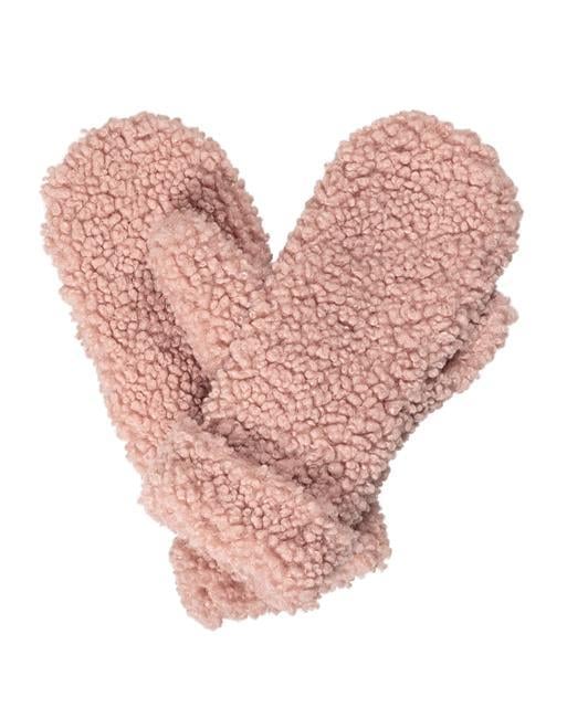 Teddy Pink Mittens | Oliver Bonas