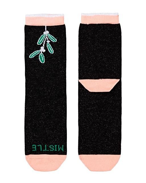 Mistle Toes Black Socks | Oliver Bonas