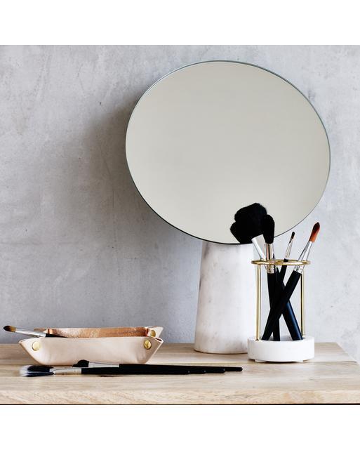 Round White Marble Dressing Table Mirror Large | Oliver Bonas