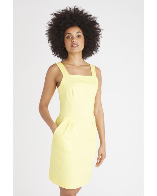 Structured Yellow Mini Dress | Oliver Bonas US